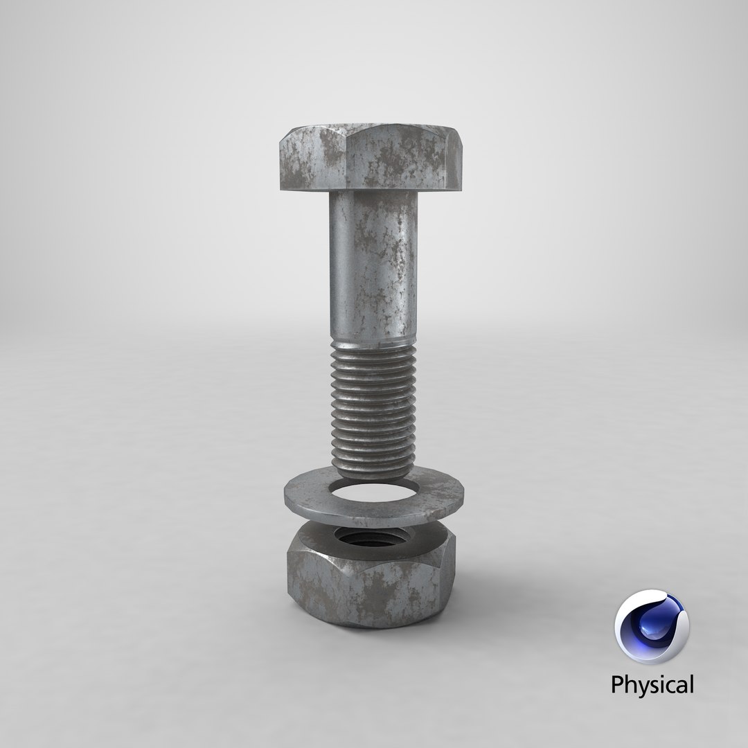 3D Model Rusted Steel Hex Bolt - TurboSquid 2116249