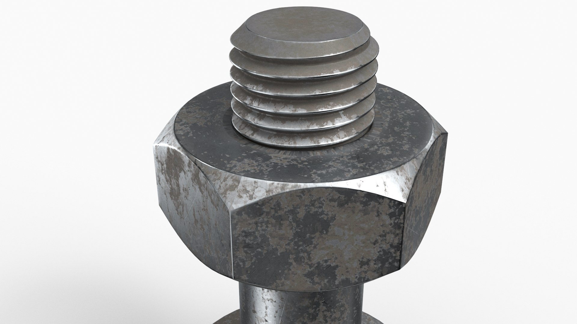 3D Model Rusted Steel Hex Bolt - TurboSquid 2116249