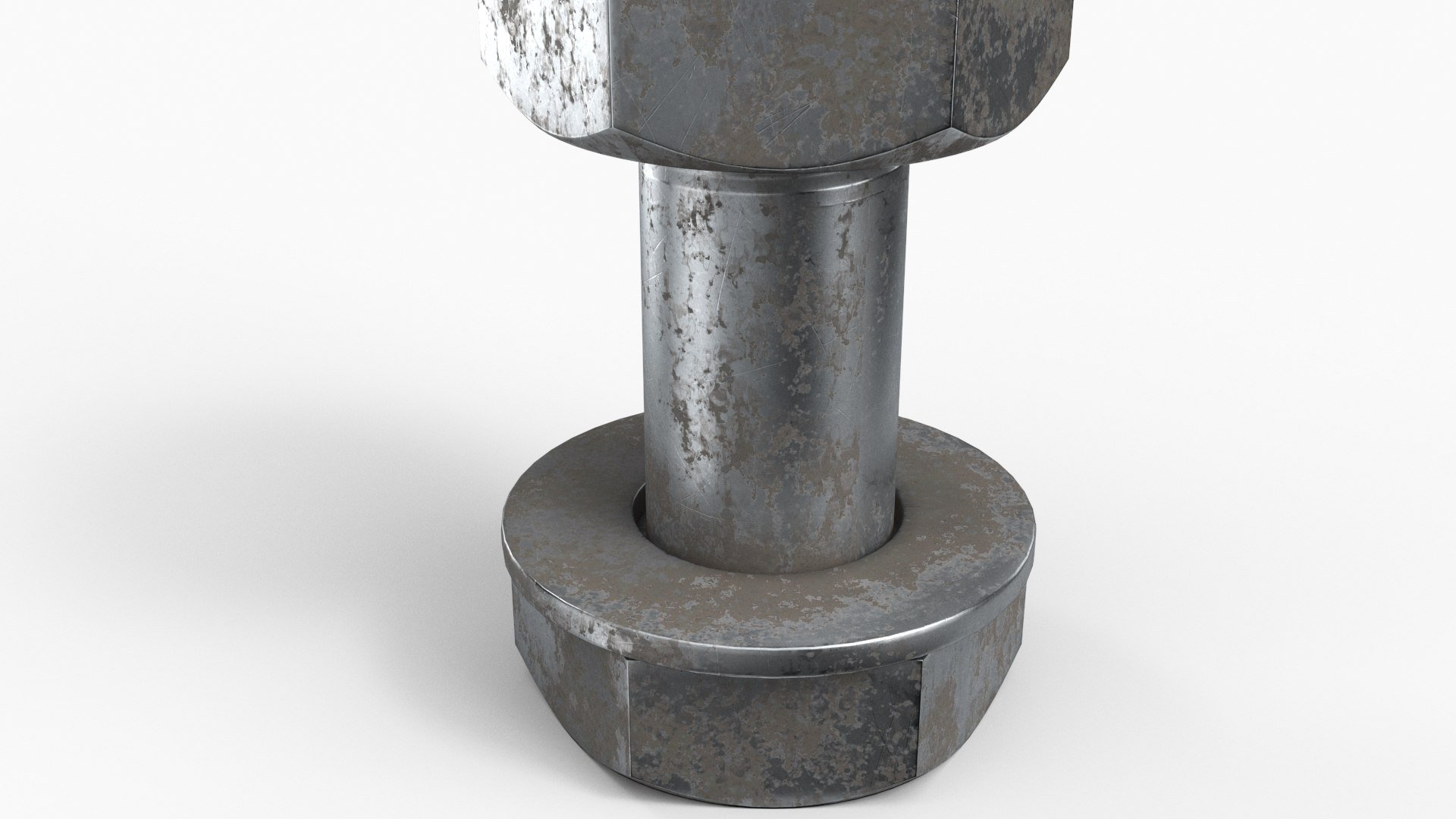 3D Model Rusted Steel Hex Bolt - TurboSquid 2116249