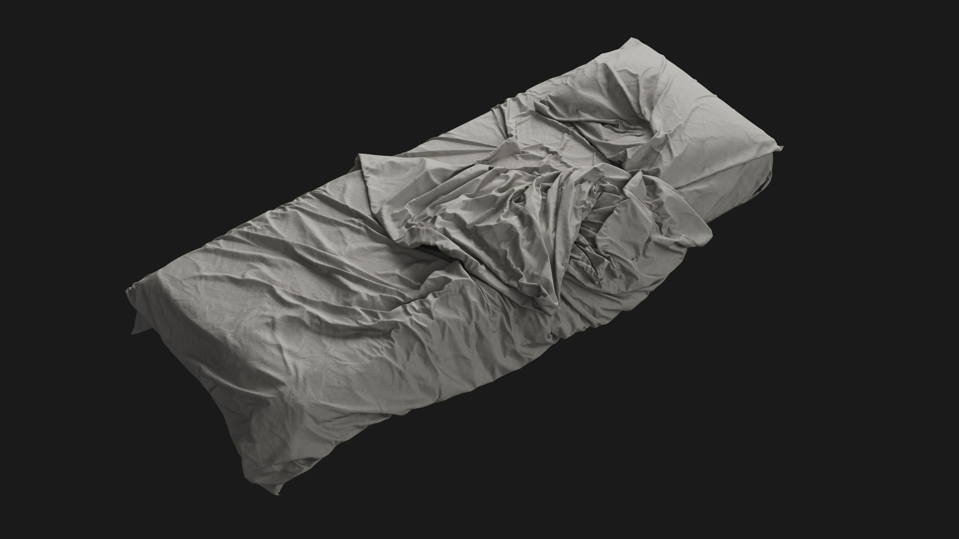 3D Messy Single Bed Model - TurboSquid 2410981