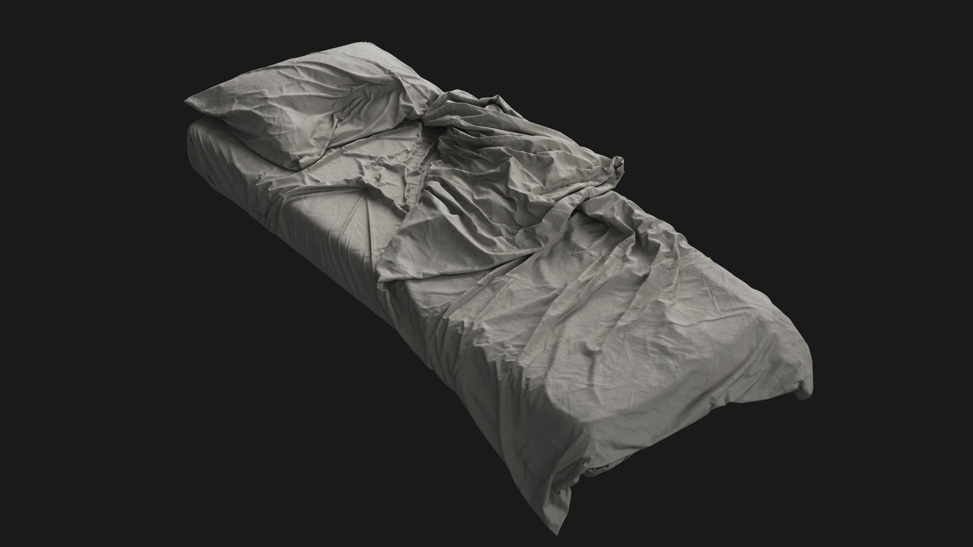 3D Messy Single Bed Model - TurboSquid 2410981