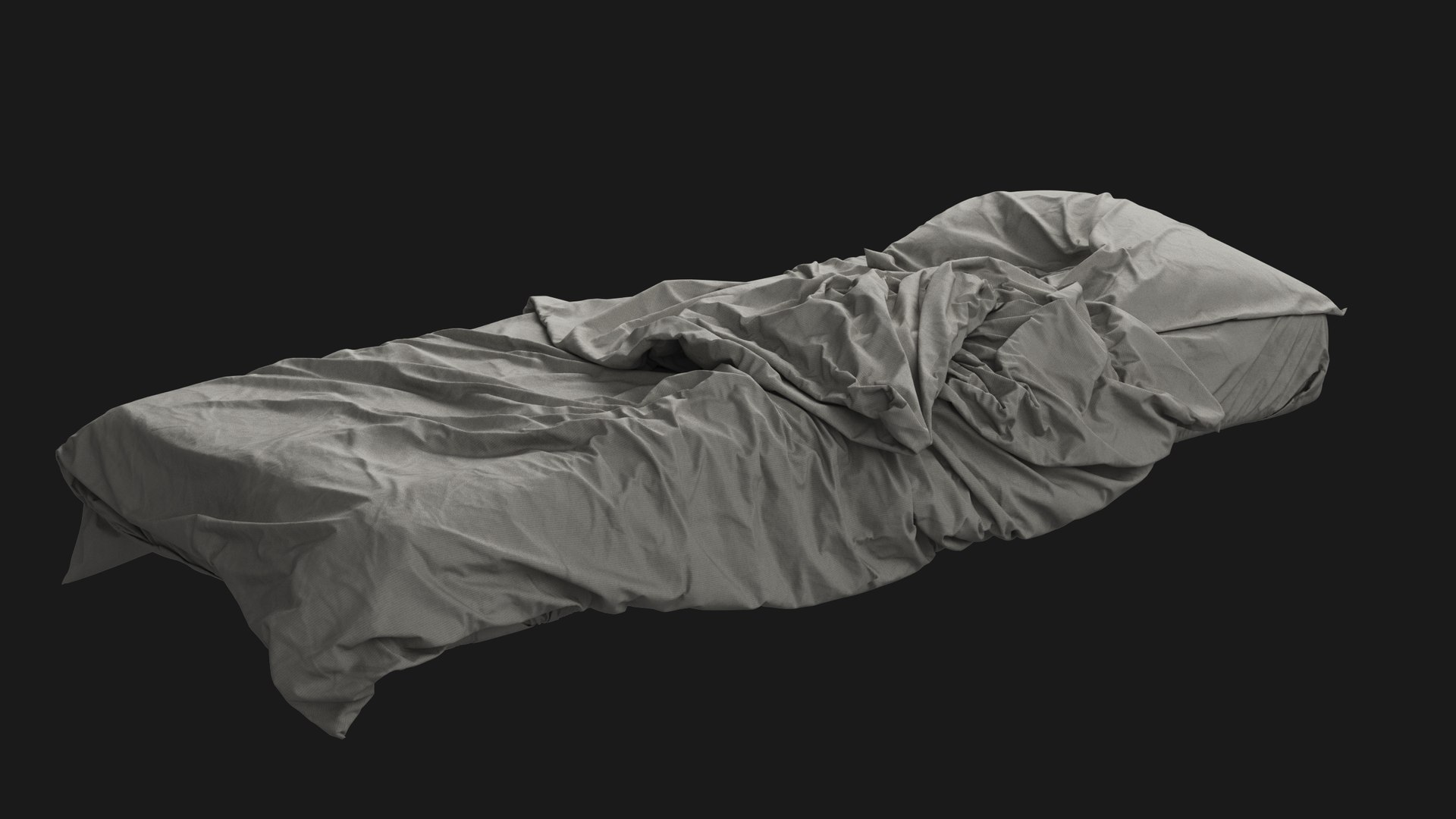 3D Messy Single Bed Model - TurboSquid 2410981