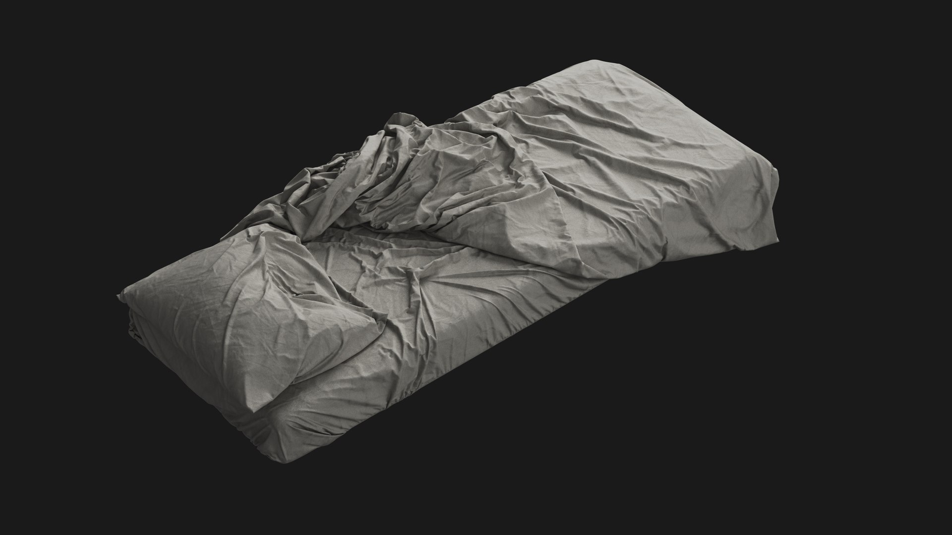 3D Messy Single Bed Model - TurboSquid 2410981