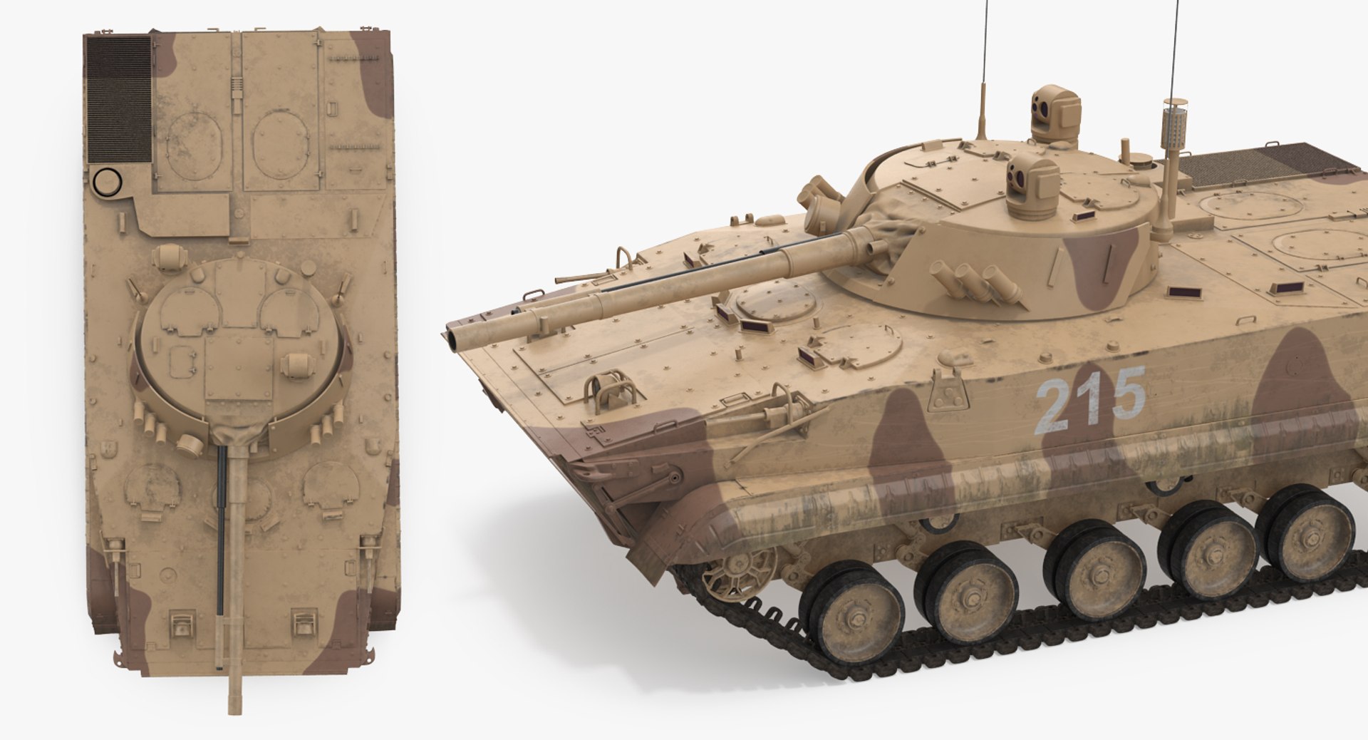 Light Tank Bmp-3 Desert 3d Max