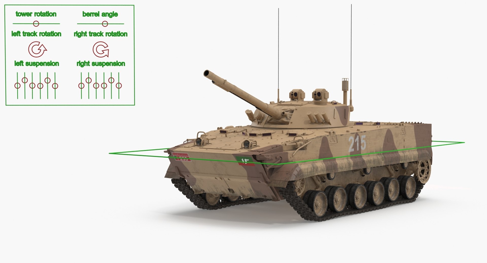 Light Tank Bmp-3 Desert 3d Max