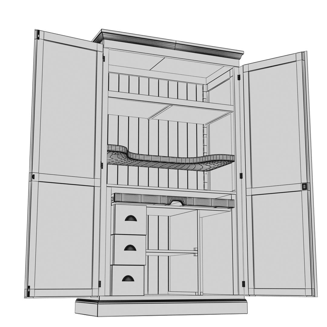 3d Cabinet Rendering Modeled