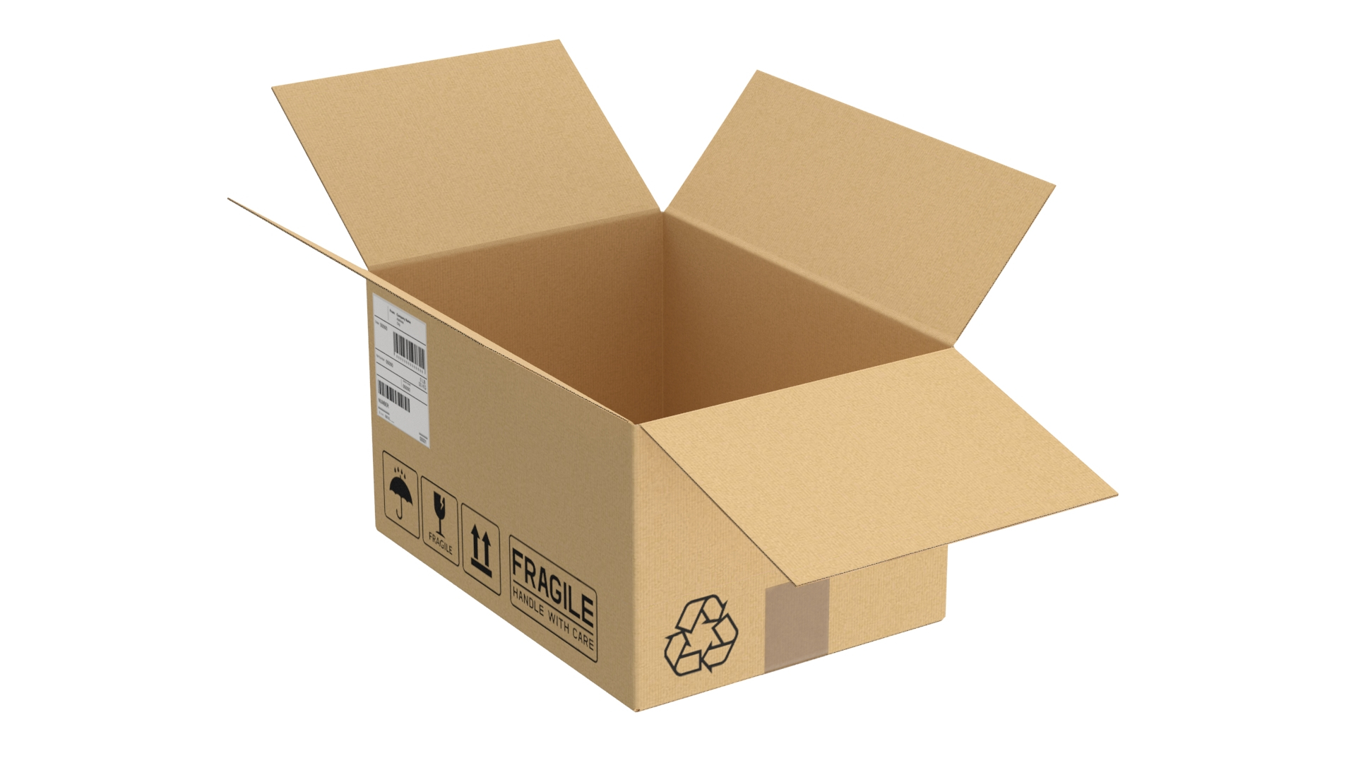 Detailed Open Cardboard Box Model - TurboSquid 2093116