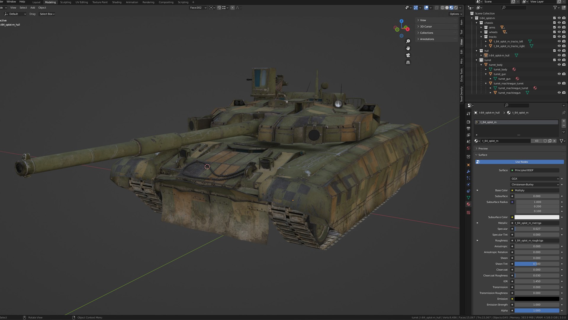 Ukrainian Battle Tank Oplot 3d Model