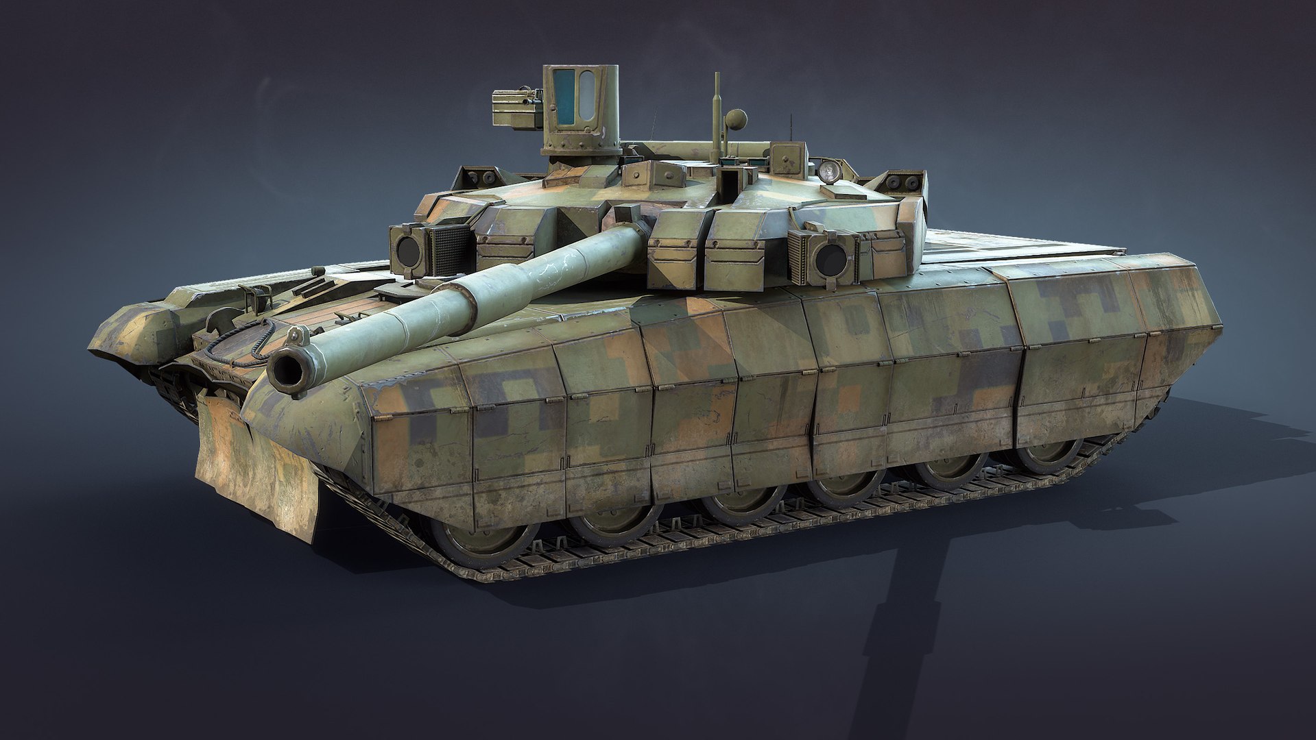 Ukrainian Battle Tank Oplot 3d Model