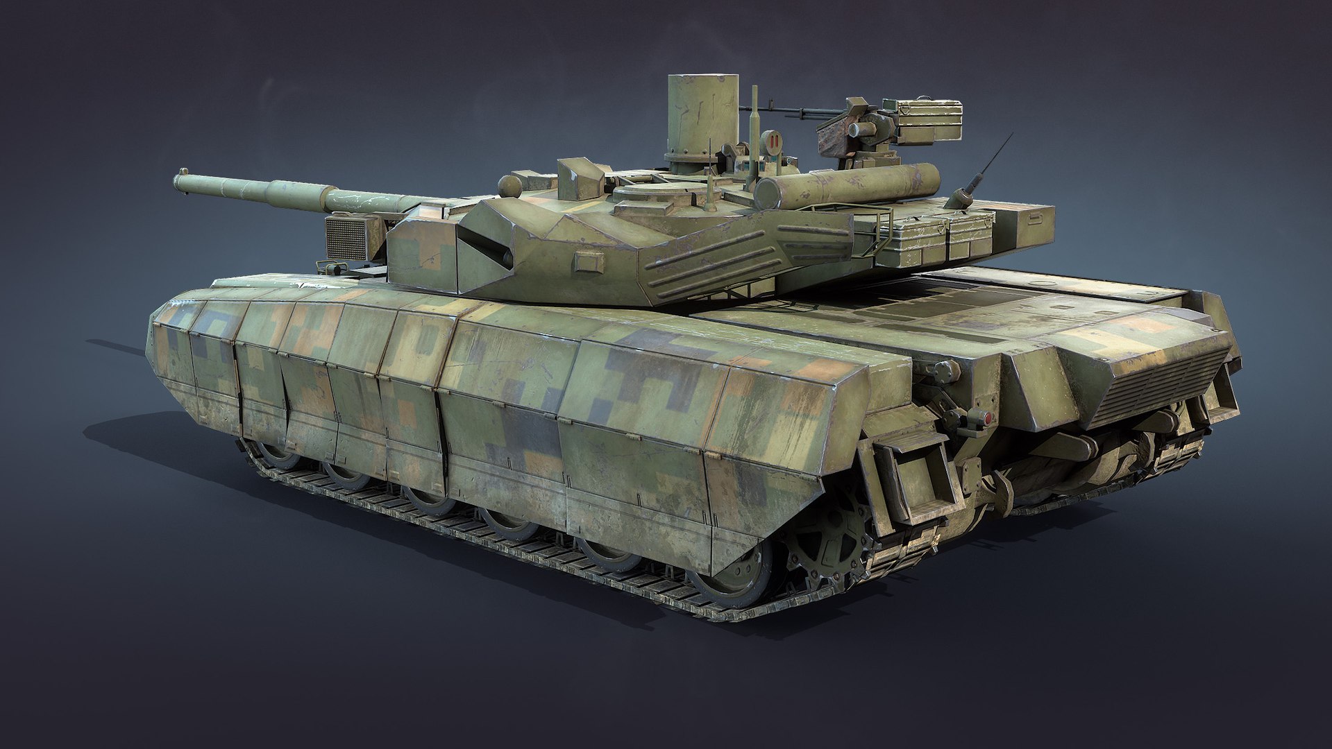 Ukrainian Battle Tank Oplot 3d Model