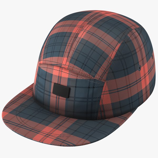 3D Plaid 5 Panel Hat - TurboSquid 1784351