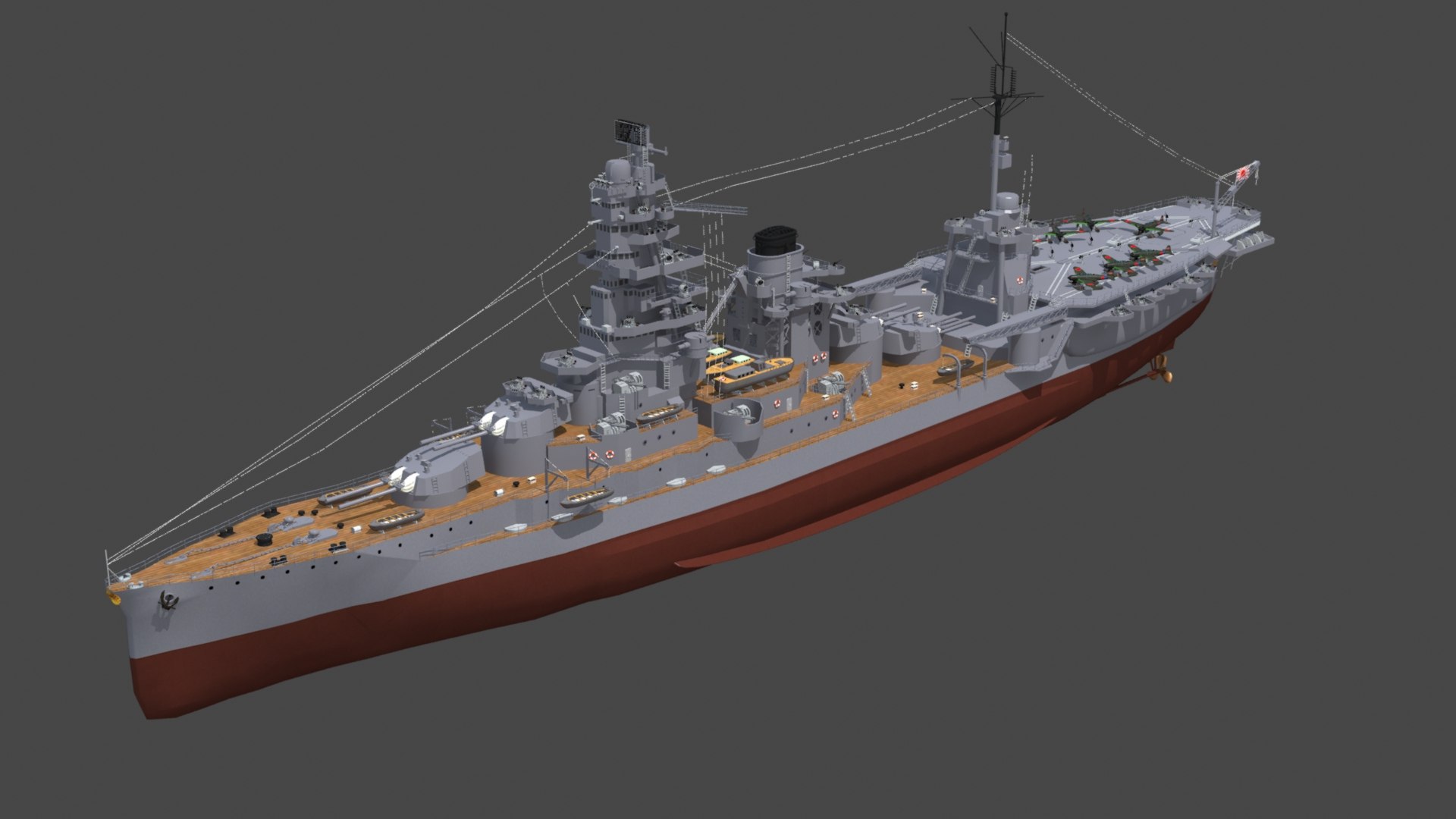 Japanese Aerial Battleship ISE 3D Model - TurboSquid 2020038