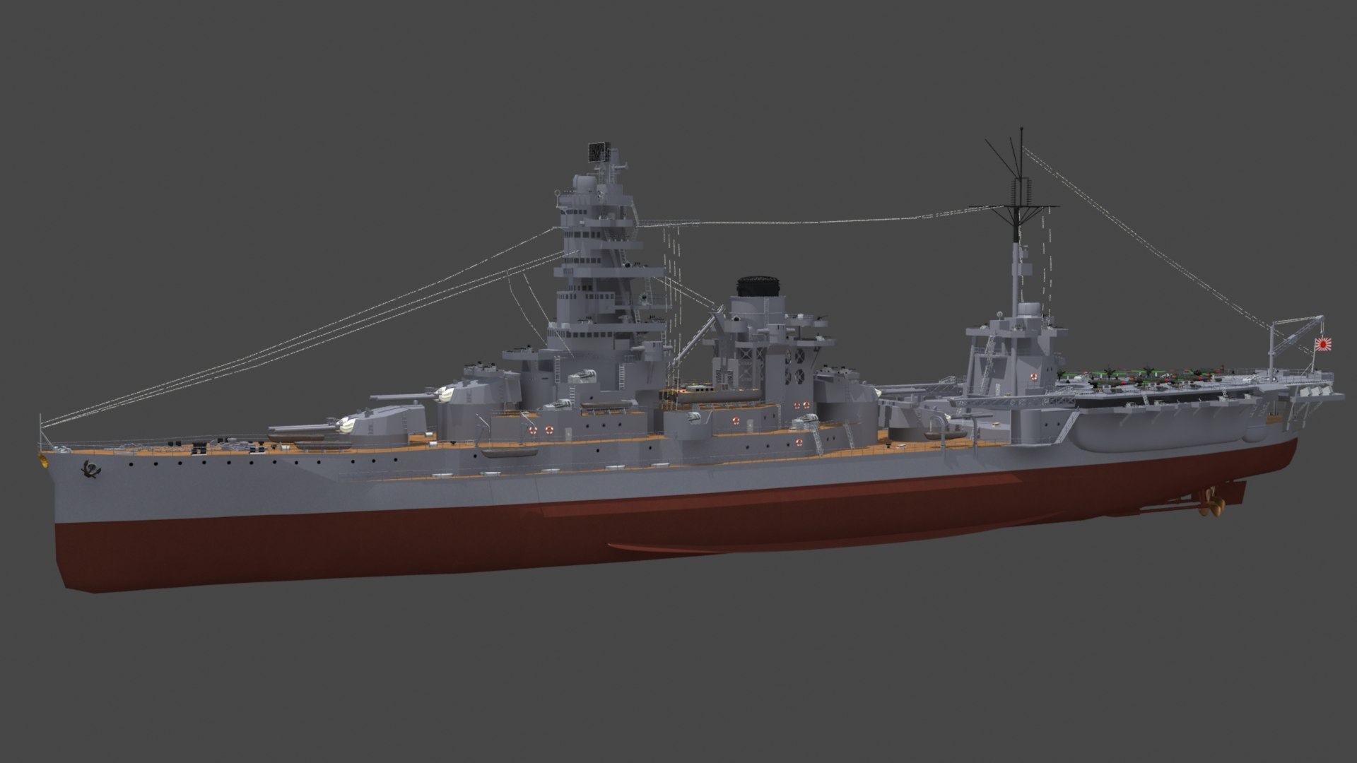 Japanese Aerial Battleship ISE 3D Model - TurboSquid 2020038
