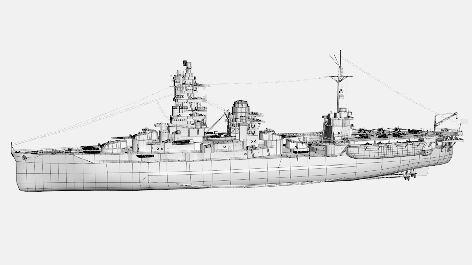 Japanese Aerial Battleship ISE 3D Model - TurboSquid 2020038