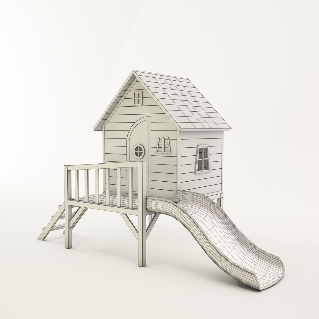 3d wooden playhouse using play model