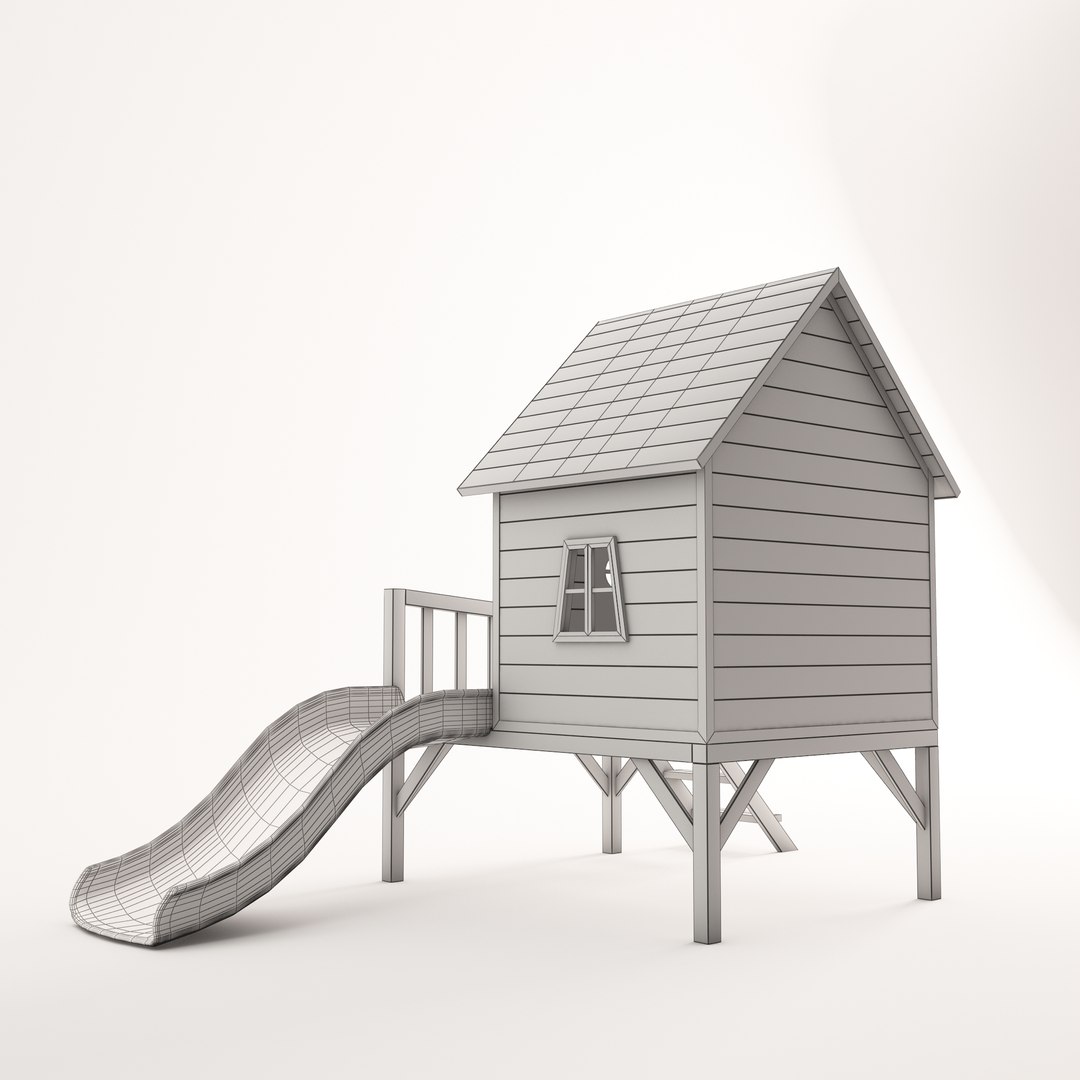 3d wooden playhouse using play model
