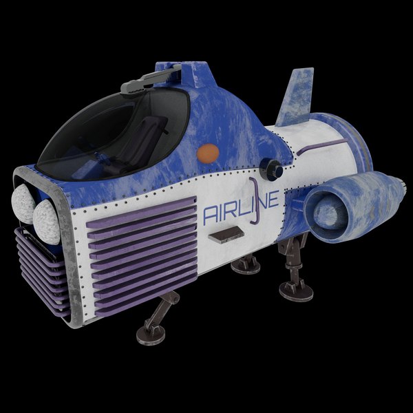 Futuristic Air vehicle Retro style aircraft 2 - 3D model 3D model3Dモデル ...