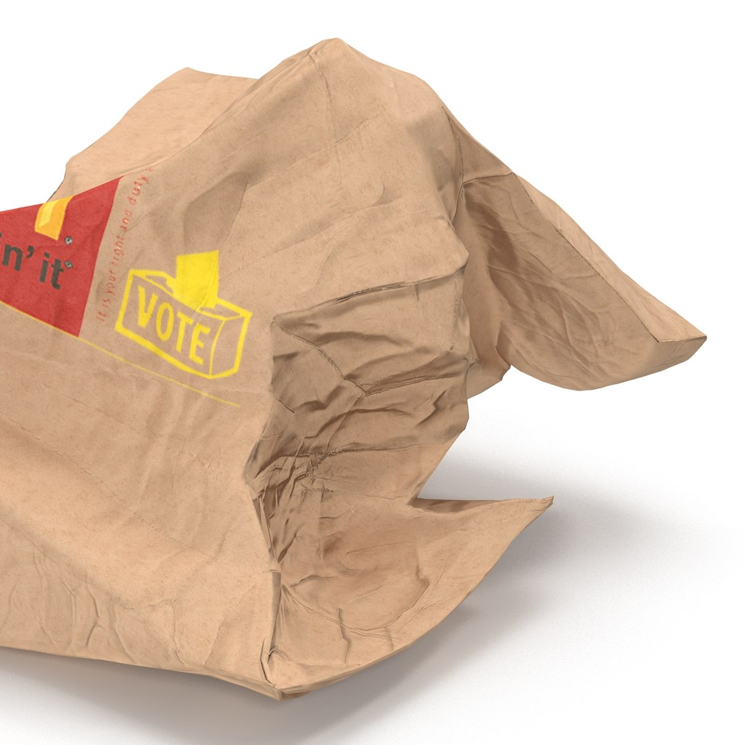 crumpled fast food paper bag max