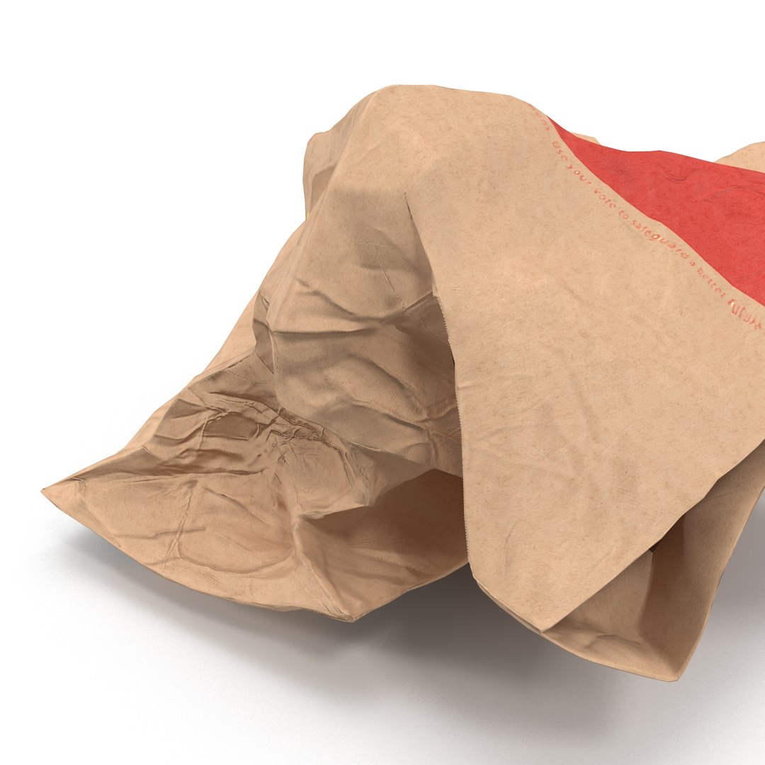 crumpled fast food paper bag max