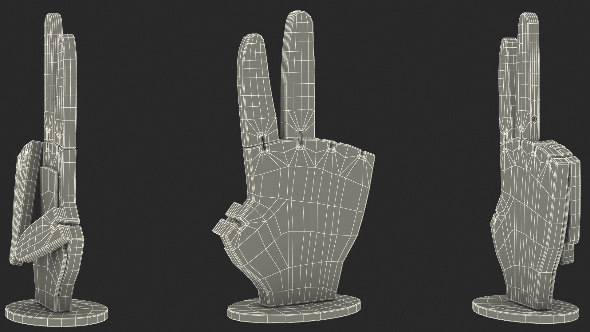 3D Model Peace Hand Symbol - TurboSquid 1818370