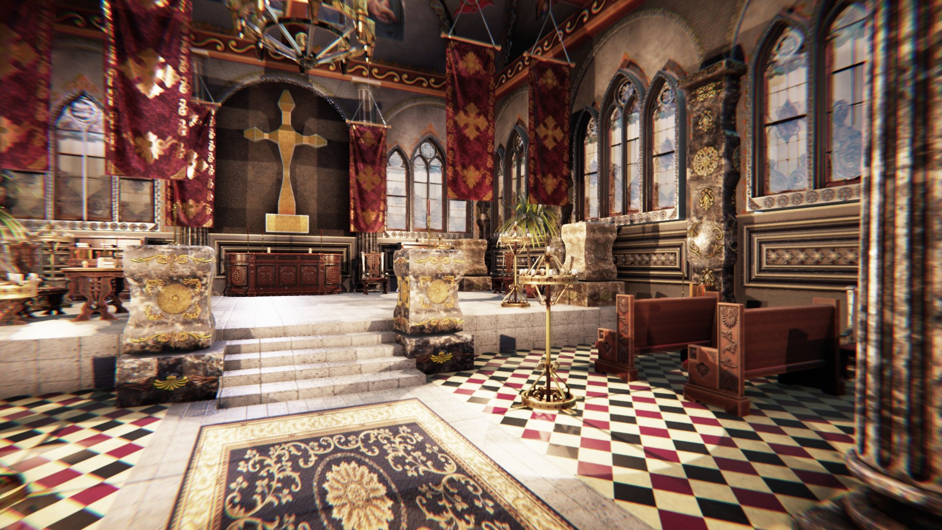 3D Interior Exterior Church Model - TurboSquid 1652298