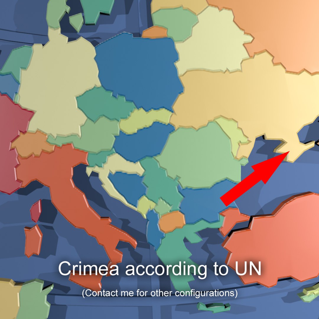 geopolitical globe 2016 political 3d model