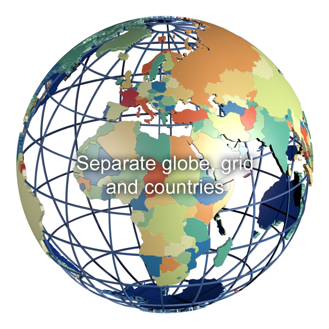 geopolitical globe 2016 political 3d model