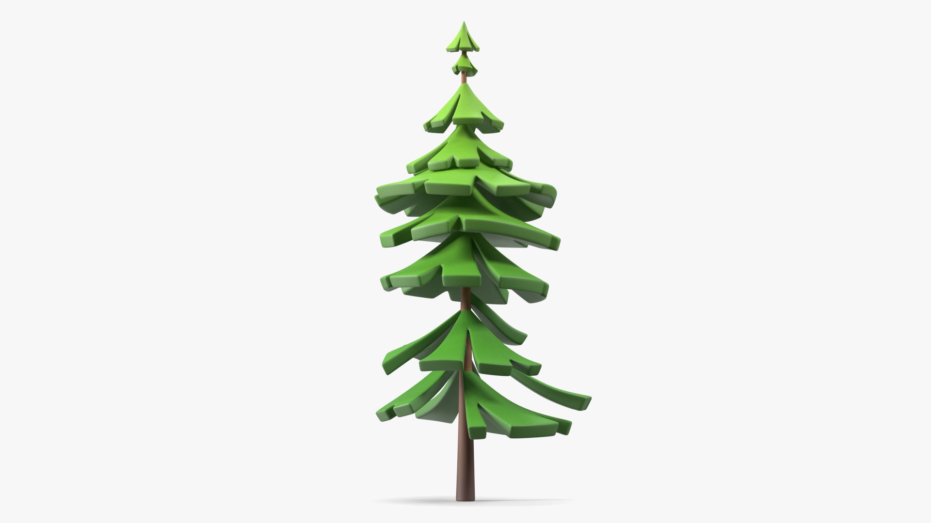Cartoon Fur Tree Crooked Simple Coloring 3D model - TurboSquid 2169045