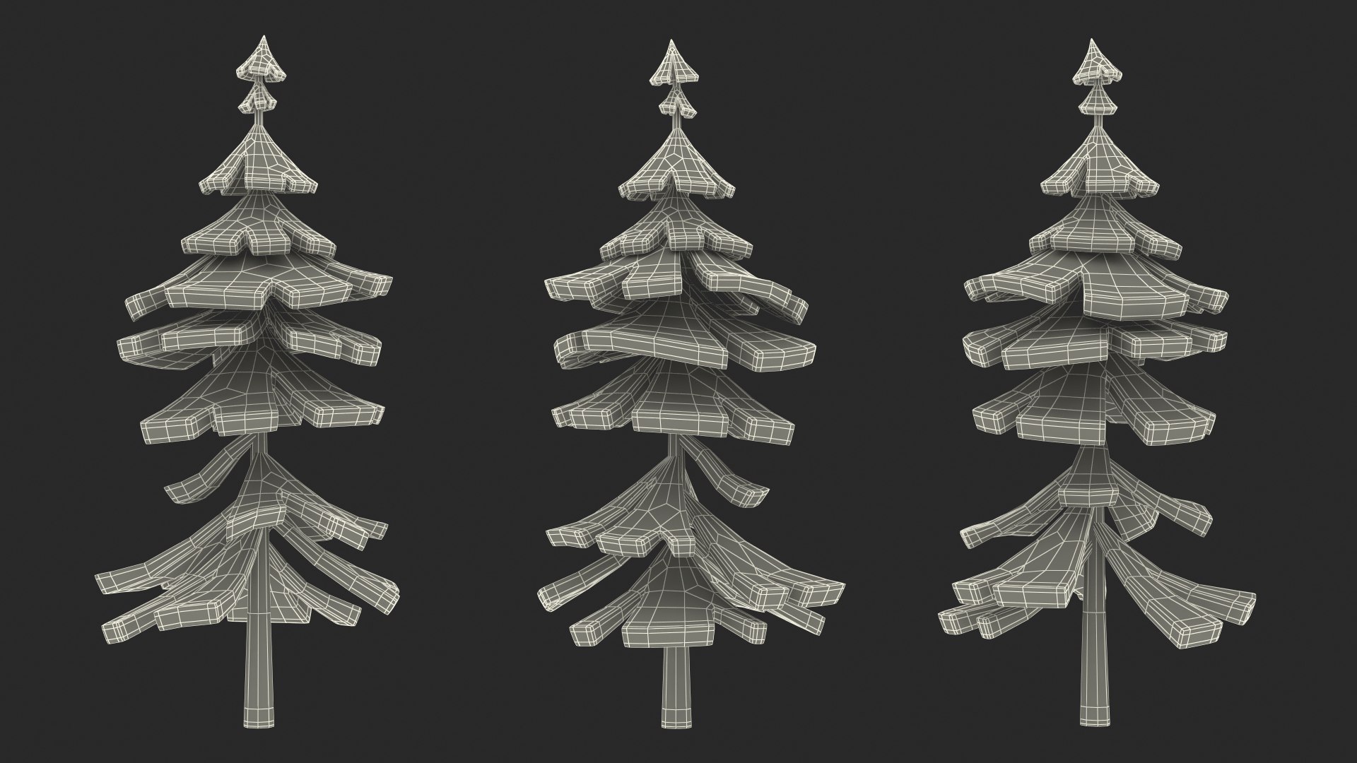 Cartoon Fur Tree Crooked Simple Coloring 3D model - TurboSquid 2169045