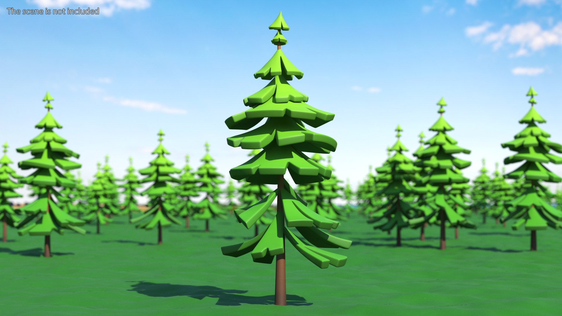Cartoon Fur Tree Crooked Simple Coloring 3D model - TurboSquid 2169045