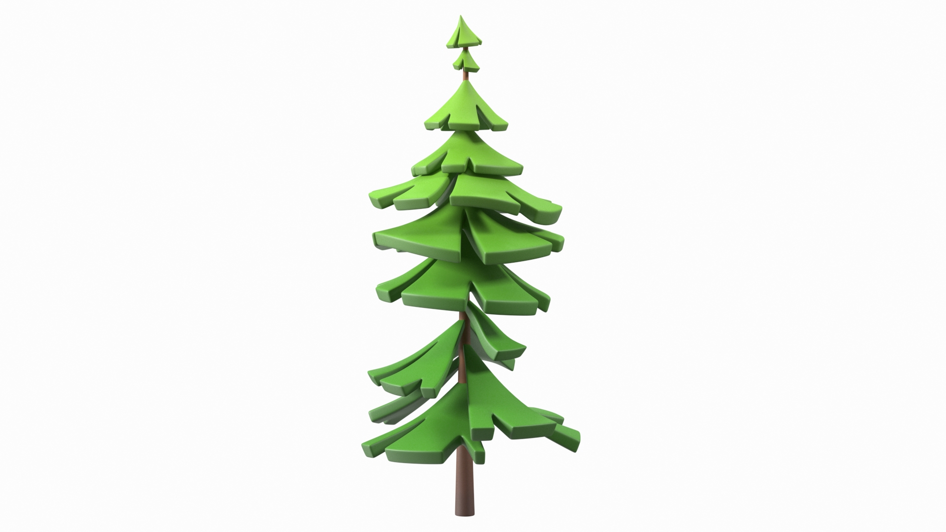 Cartoon Fur Tree Crooked Simple Coloring 3D model - TurboSquid 2169045