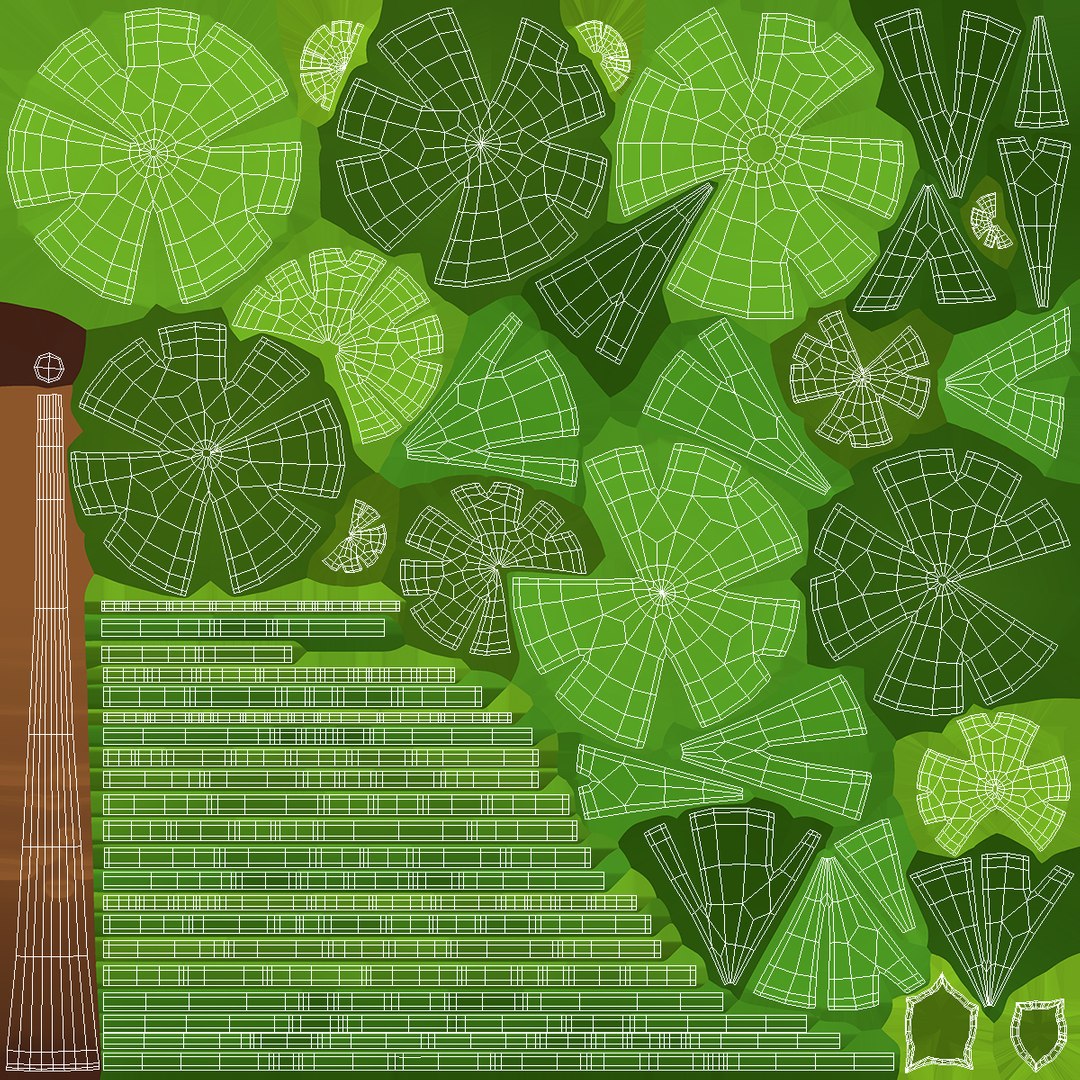 Cartoon Fur Tree Crooked Simple Coloring 3D model - TurboSquid 2169045