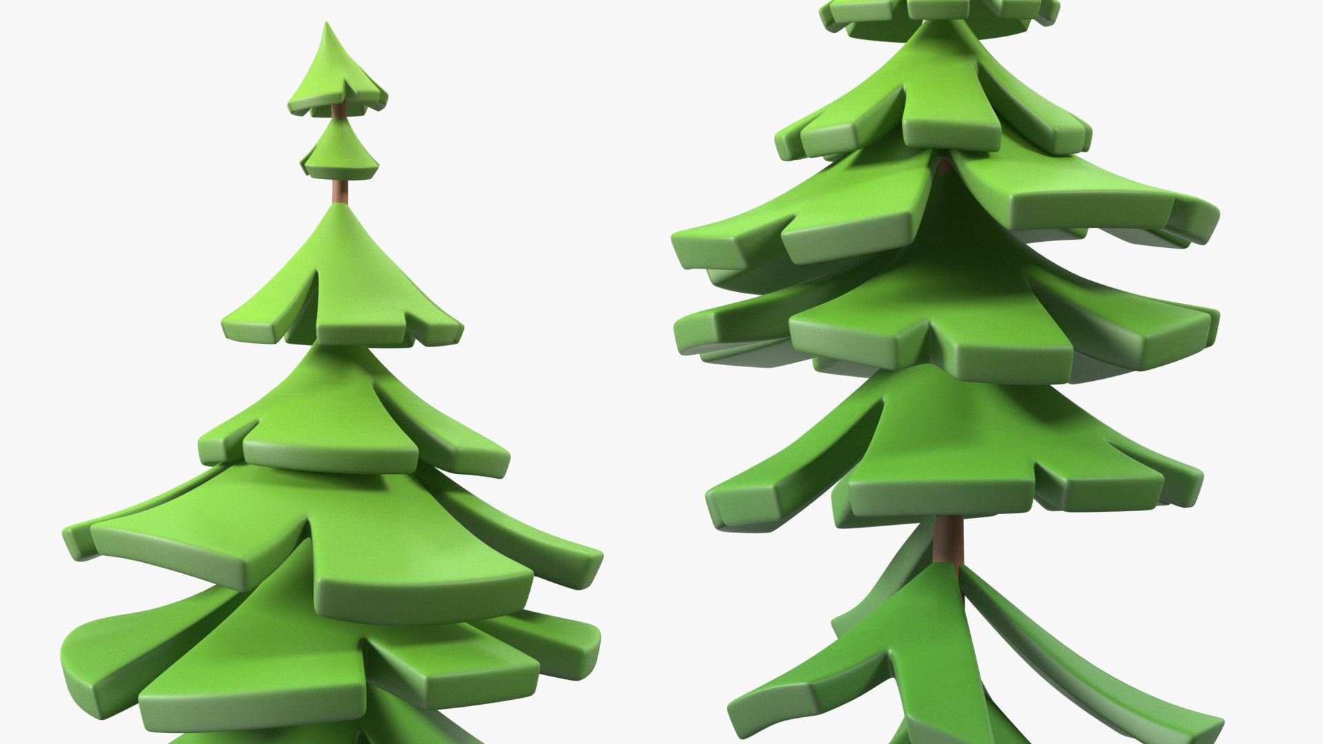 Cartoon Fur Tree Crooked Simple Coloring 3D model - TurboSquid 2169045