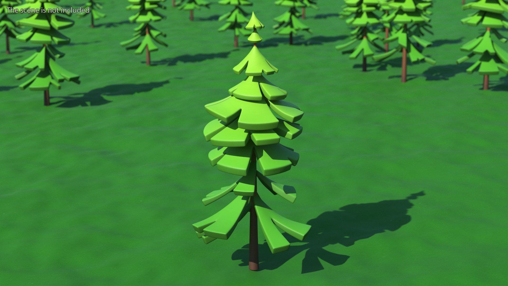 Cartoon Fur Tree Crooked Simple Coloring 3D model - TurboSquid 2169045