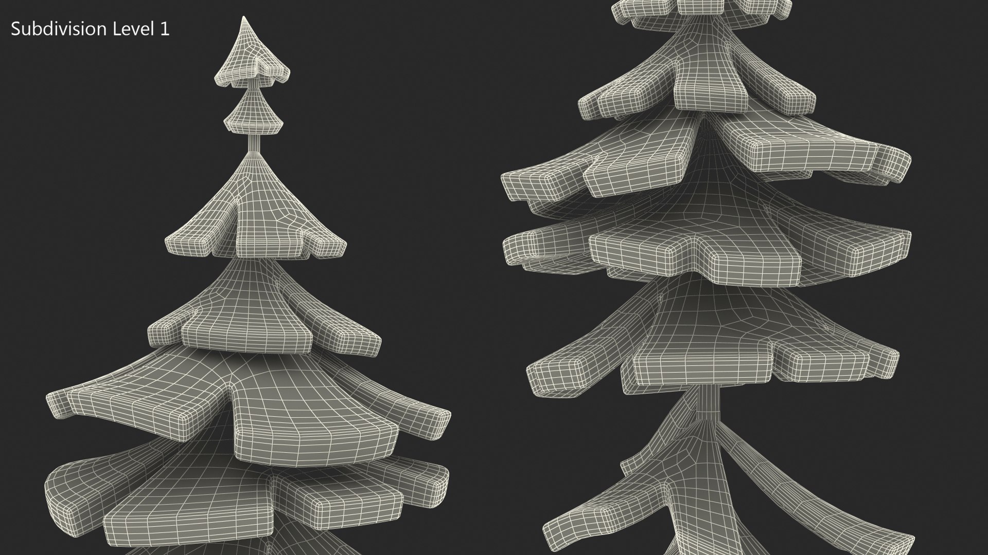 Cartoon Fur Tree Crooked Simple Coloring 3D model - TurboSquid 2169045