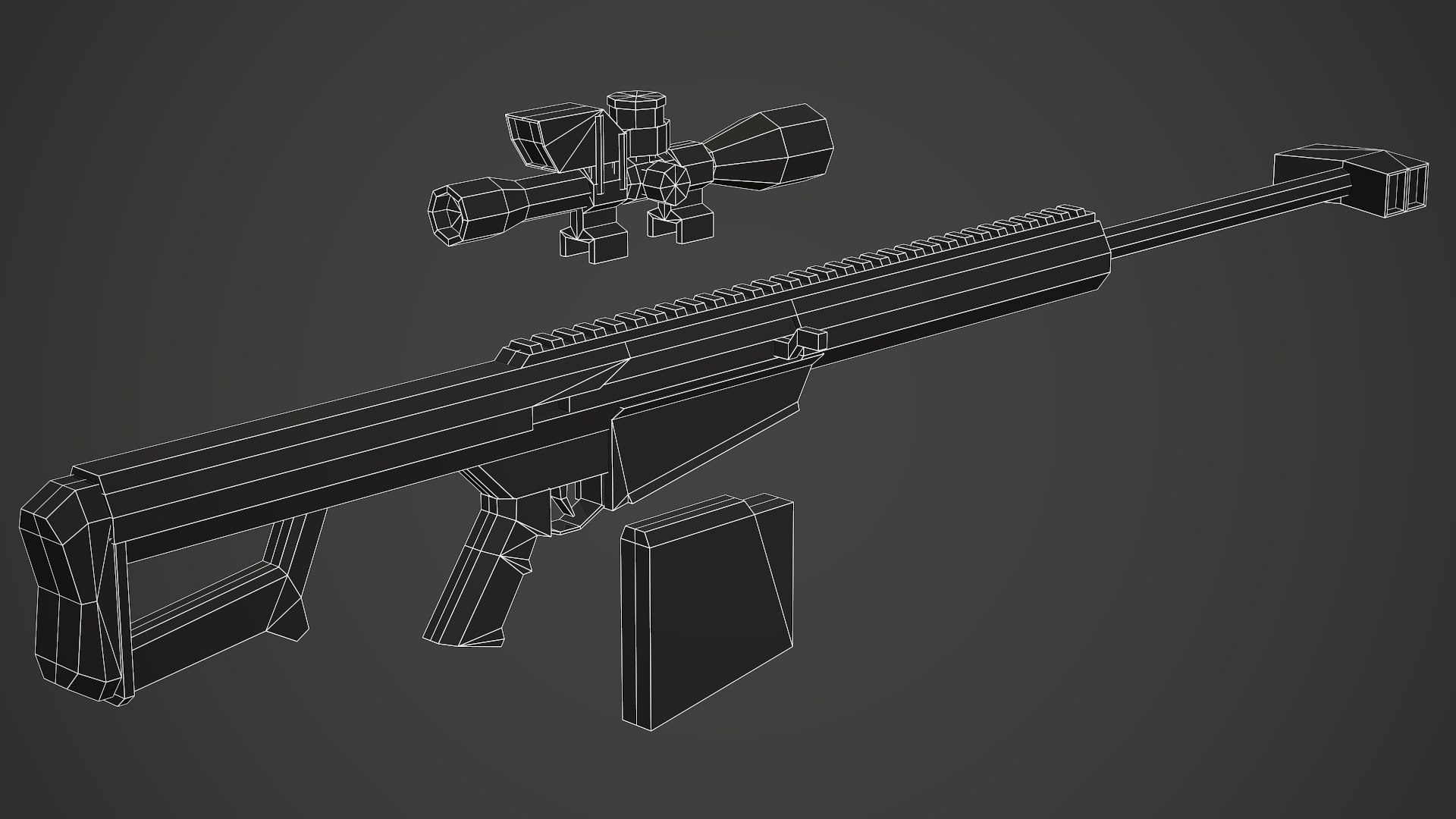 3D Model Stylized Barrett M82 Sniper Rifle Low Poly Mobile Ready - TurboSquid 2050721