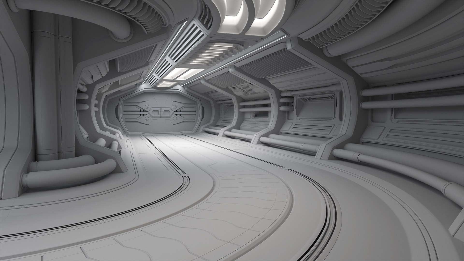 Sci Fi Modular Corridor 3D Model - TurboSquid 1704013