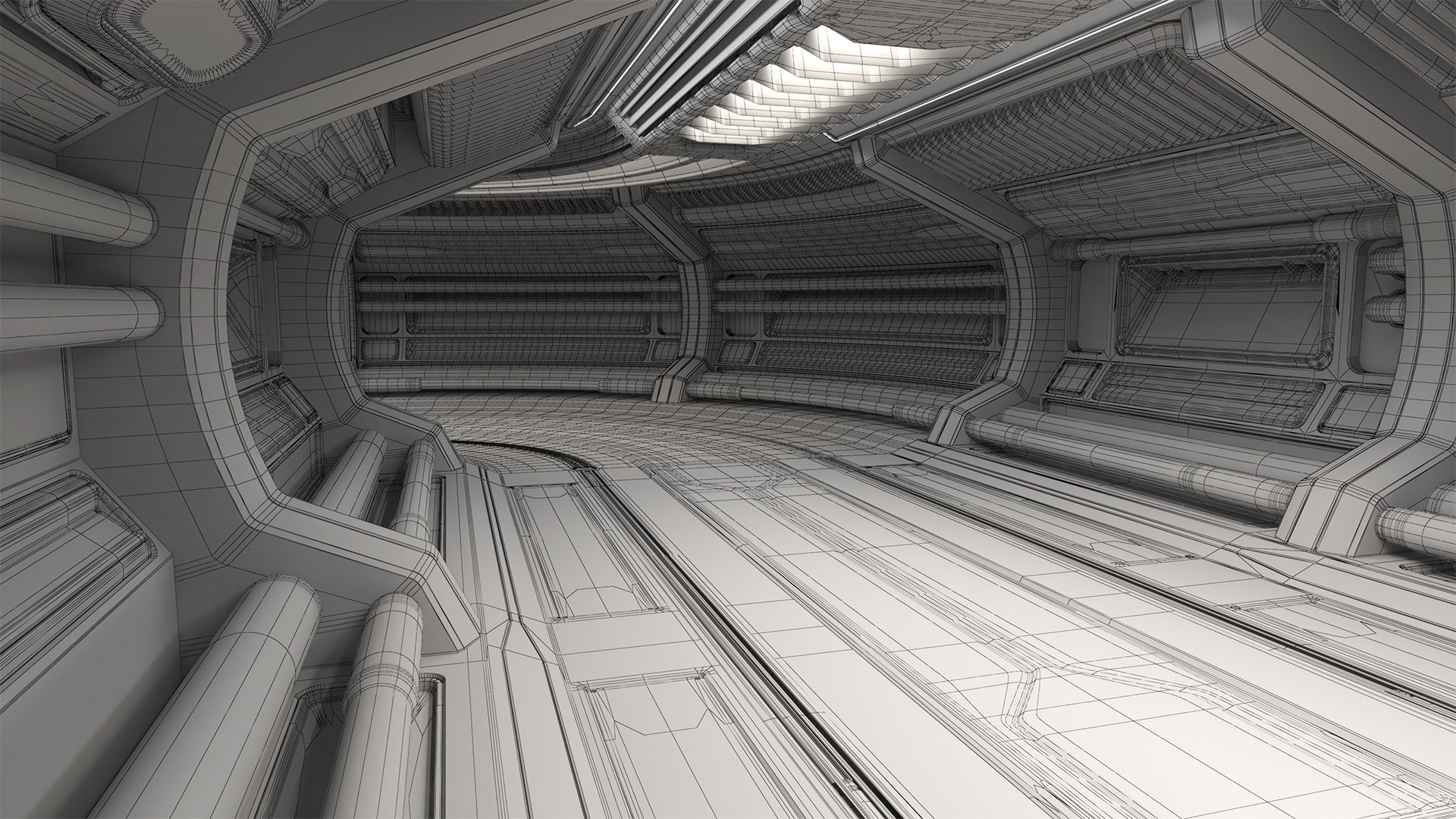 Sci Fi Modular Corridor 3D Model - TurboSquid 1704013