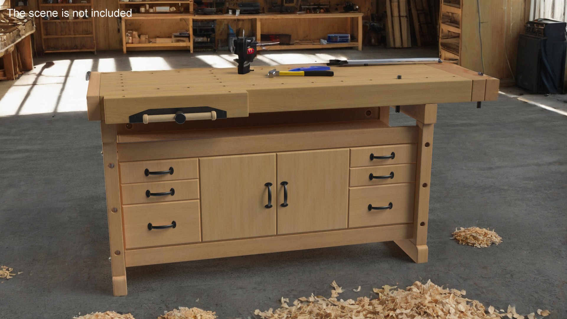 3D Workbench With Drawers And Cabinet Model - TurboSquid 2274445