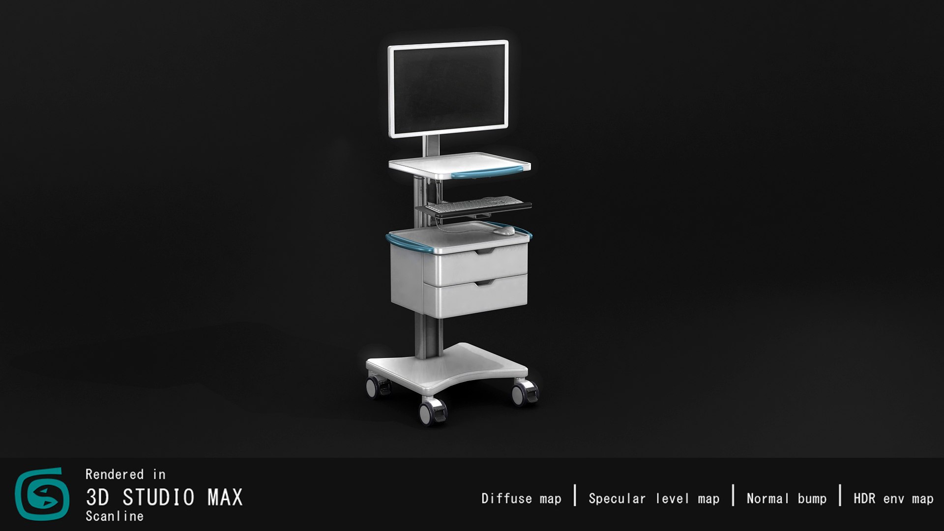 Medical ICU Workstation 1 3D model - TurboSquid 1816221