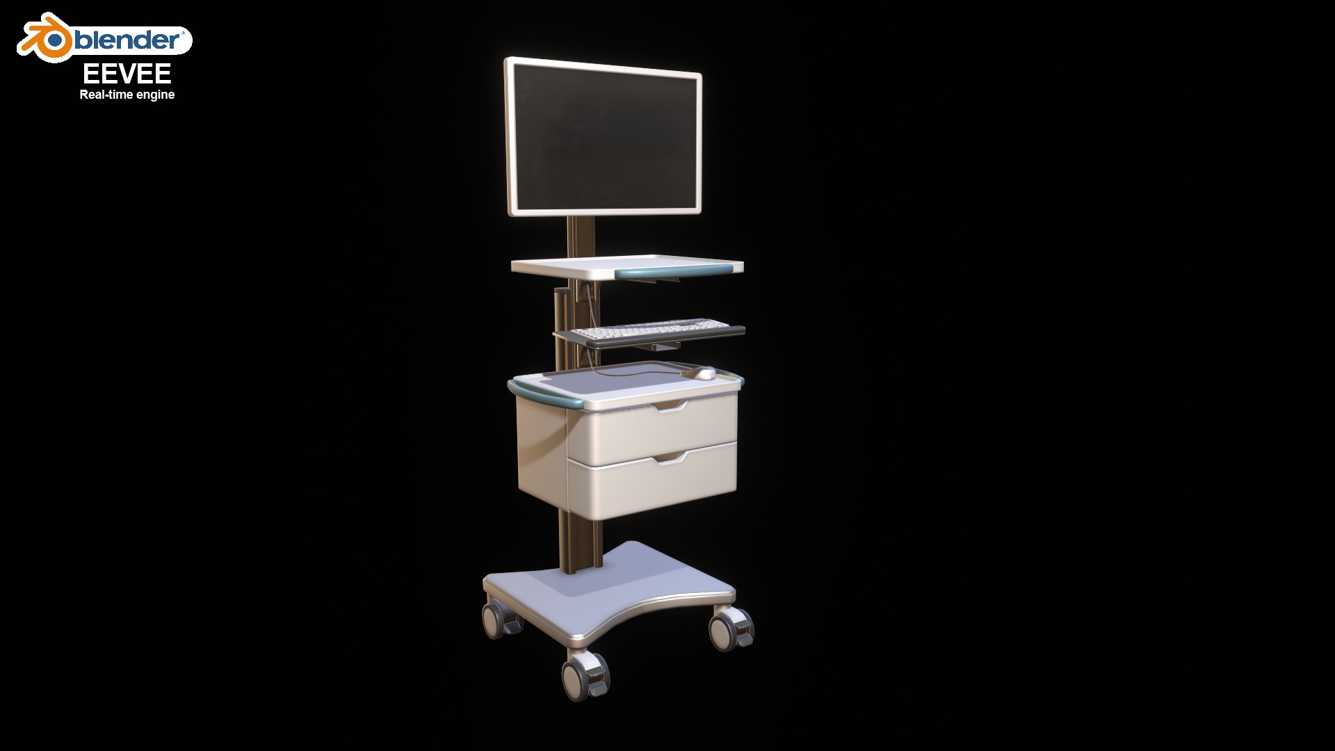 Medical ICU Workstation 1 3D Model - TurboSquid 1816221