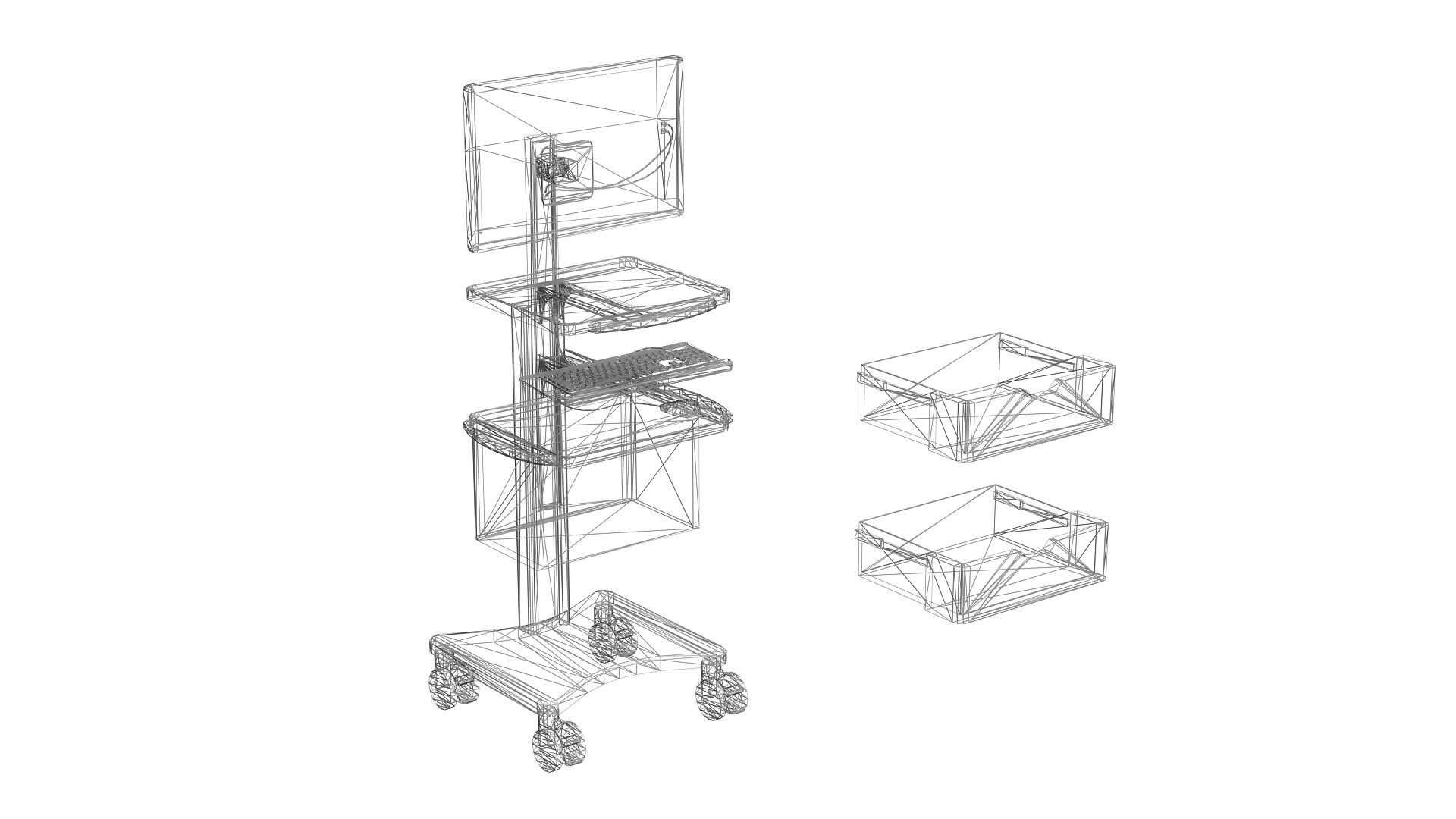 Medical ICU Workstation 1 3D Model - TurboSquid 1816221