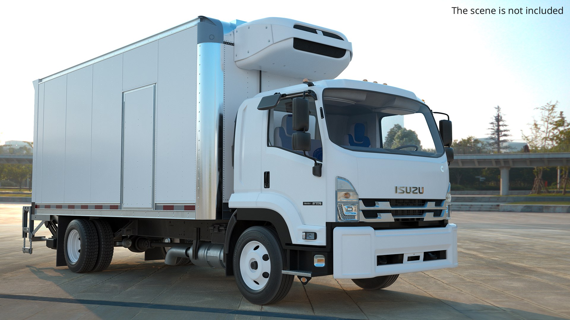 3D Isuzu FTR Vehicle Cargo Transporter 2025 White Simplified ...