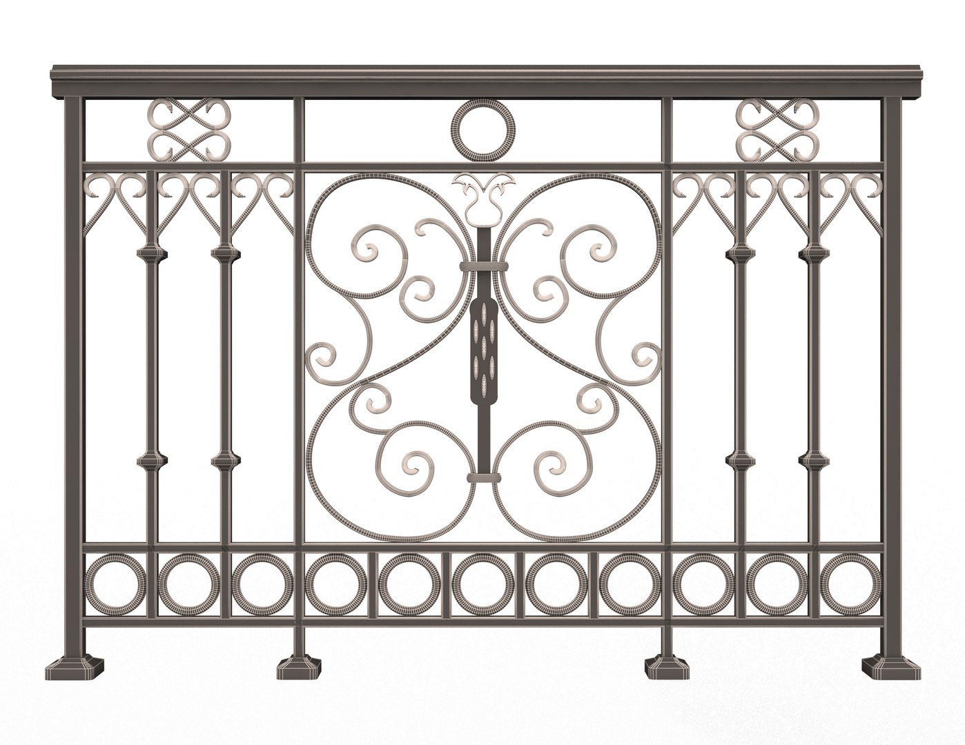 3D Forging Iron Forged Balcony Railing 08 - TurboSquid 1731383