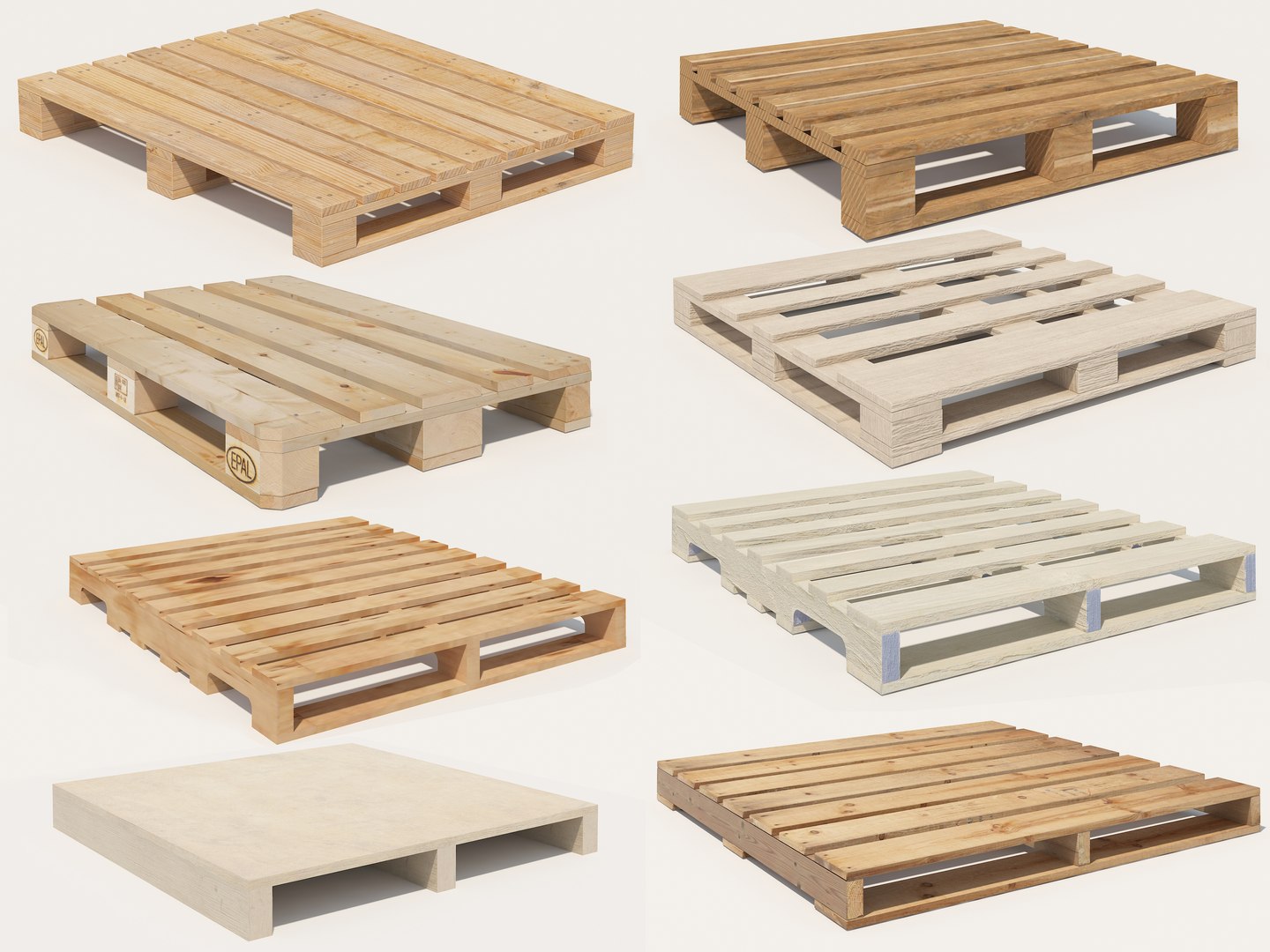 3D Logistics Wooden Pallet Cargo Pallet Freight Packaging Goods ...