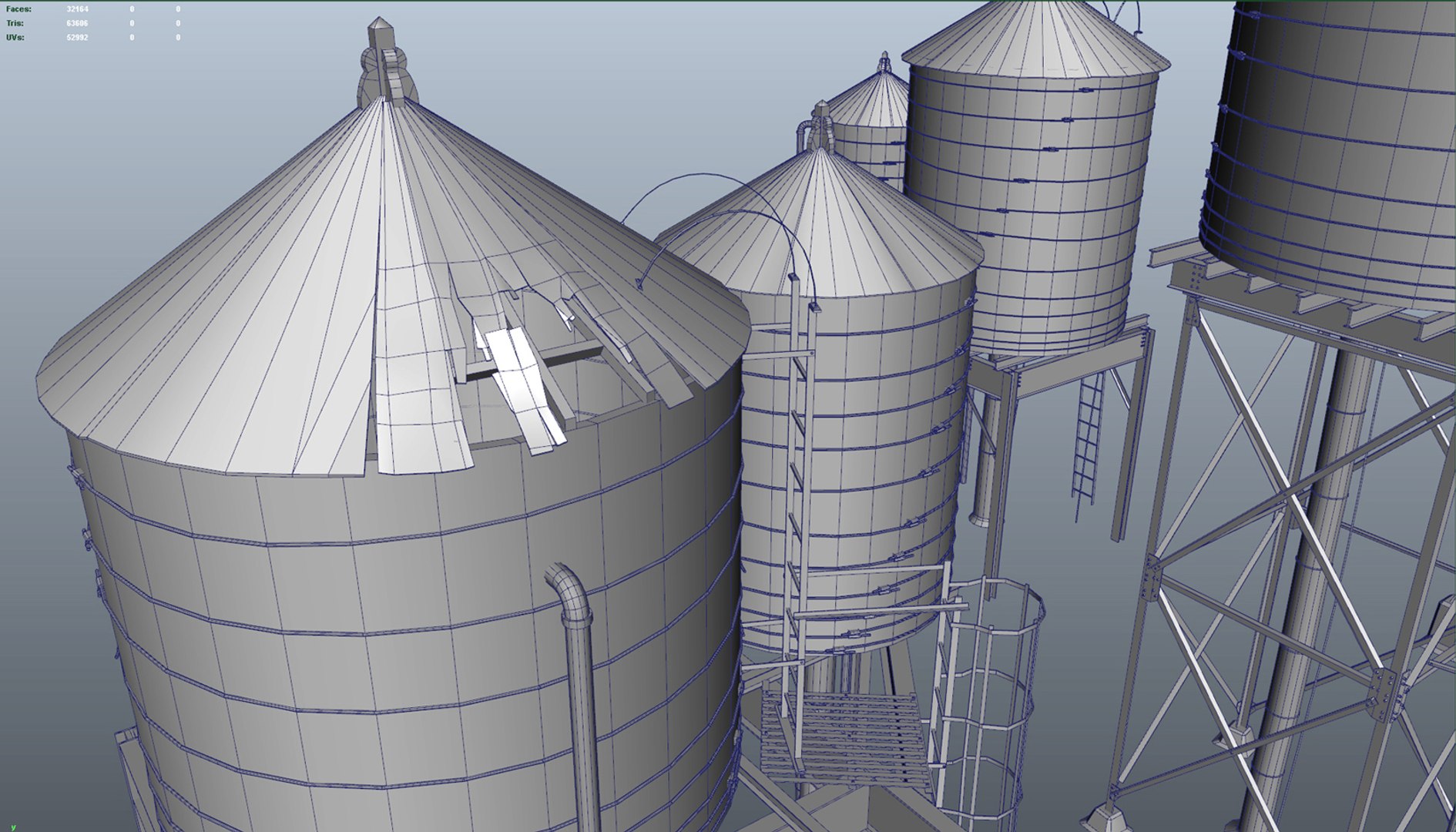 Water Towers 3d Model