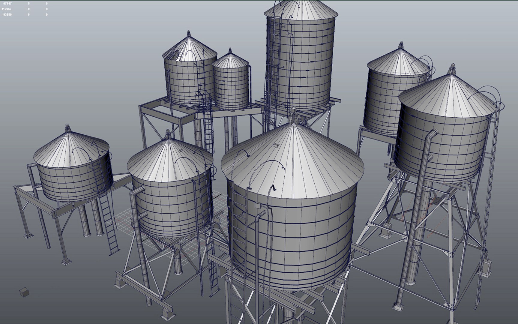 Water Towers 3d Model