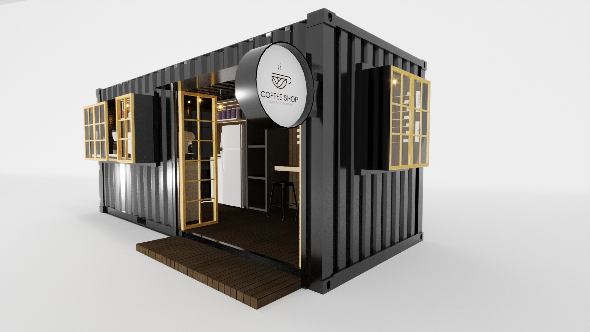 Container coffeeshop 20ft 3D model - TurboSquid 2103302