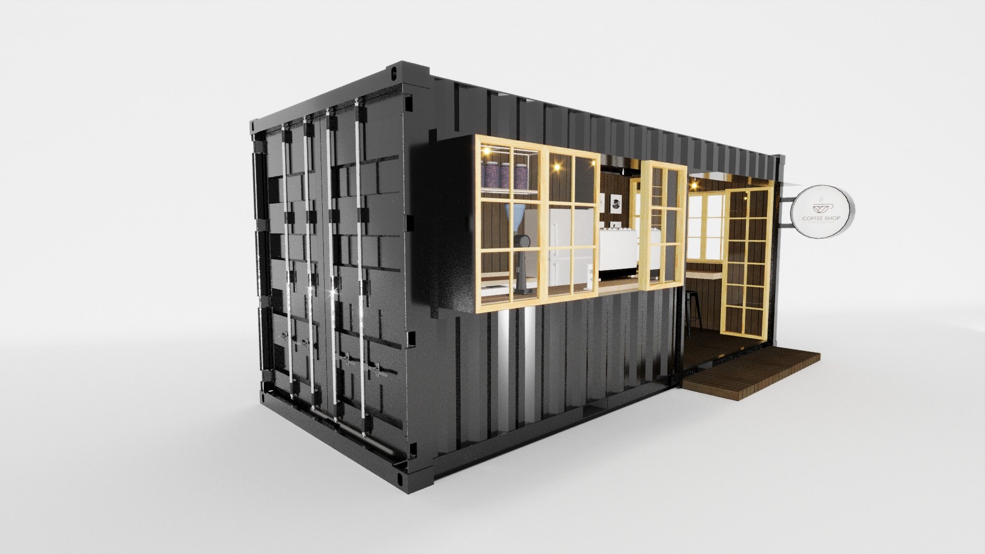 Container coffeeshop 20ft 3D model - TurboSquid 2103302
