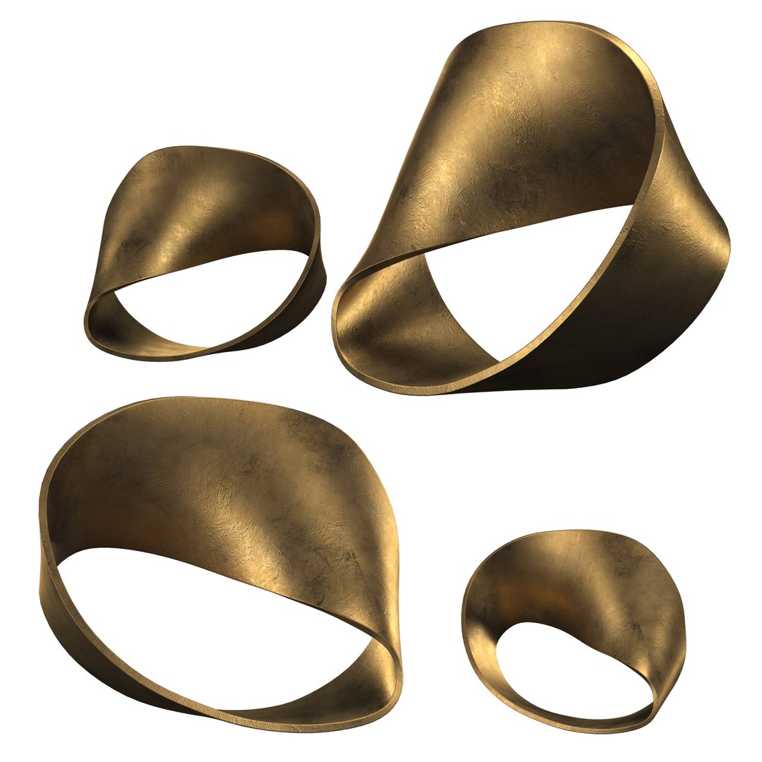 Cast Metal Moebius Ring - Gold Model - TurboSquid 2368519